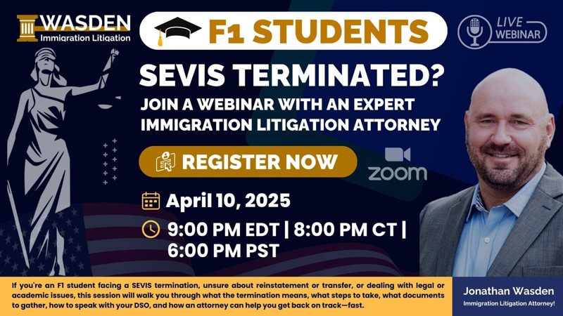 🎓 F1 Students: SEVIS Terminated? Here's What To Do—Fast.